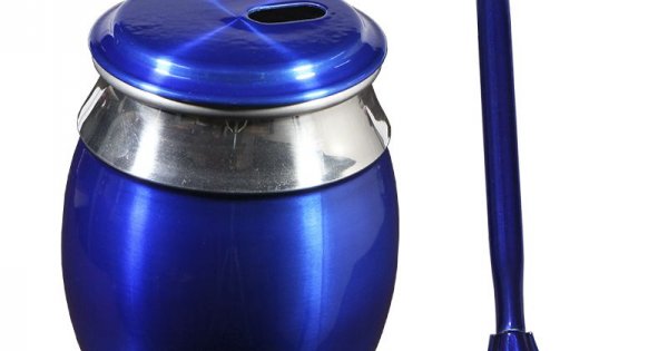 Copo Térmico Alumínio 300ml Coco + Bomba COLOR para Tereré – Azul ...